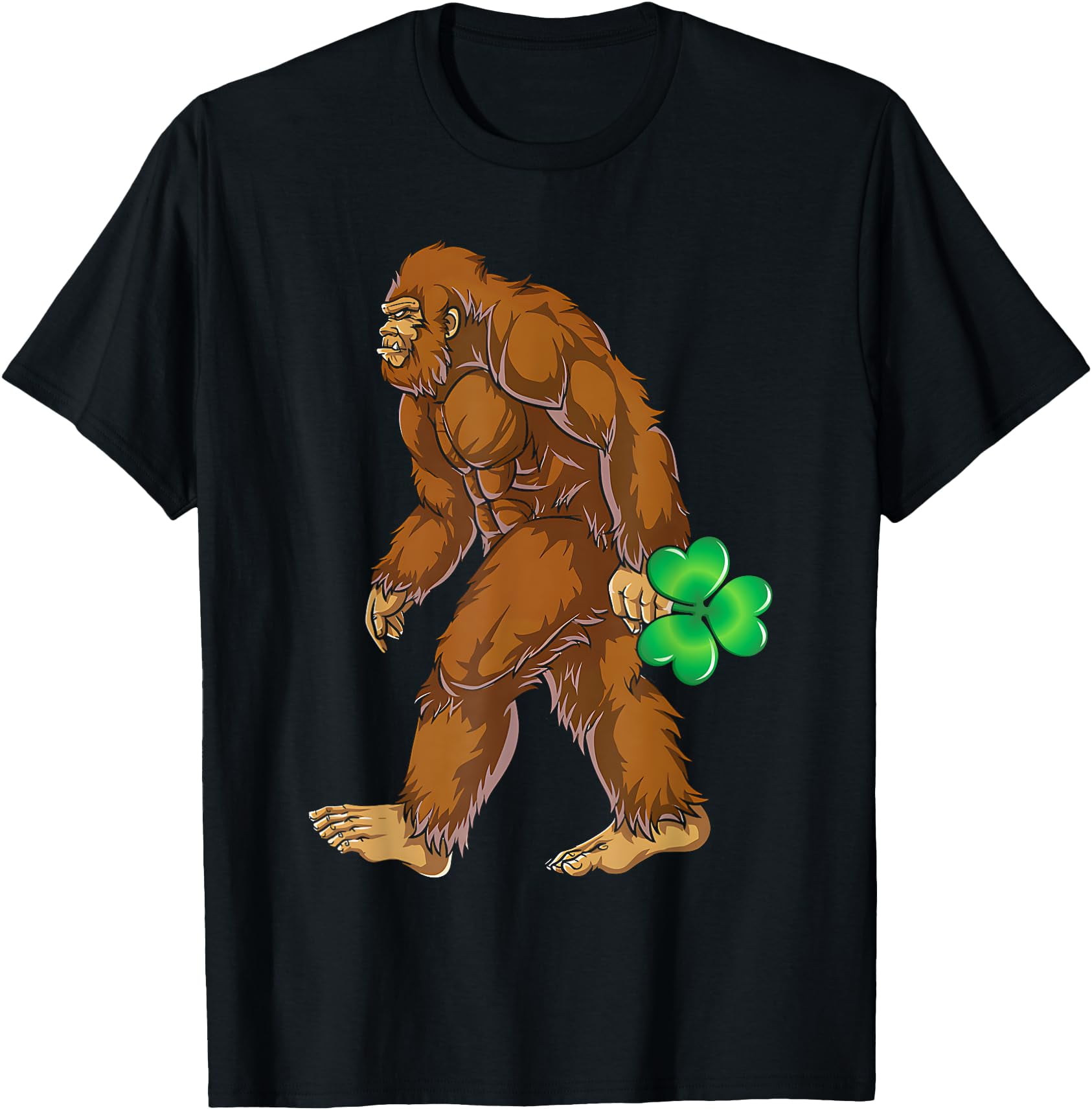Bigfoot Sasquatch Shamrock 2025 Men Women Lucky Tee St. Patrick’s Day ...