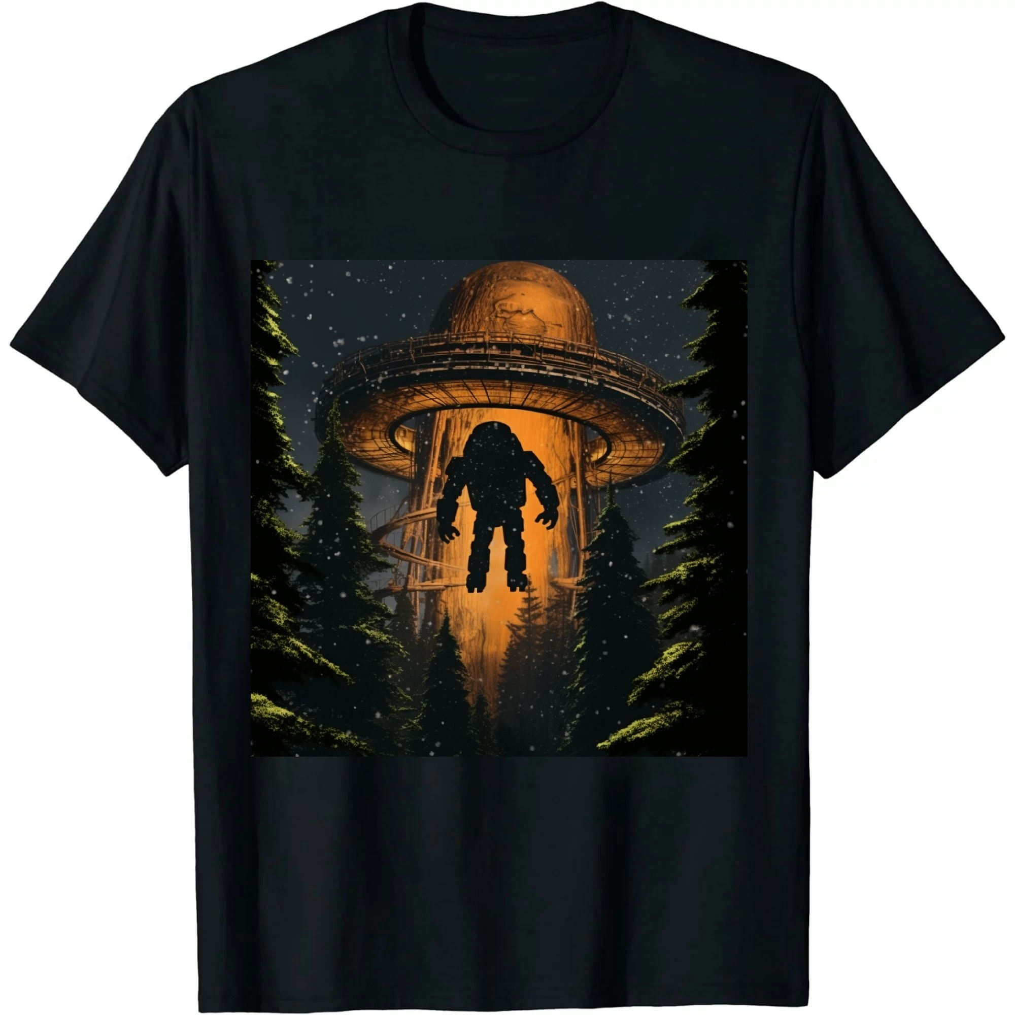 Bigfoot Sasquatch UFO Alien Abduction Yeti Cryptid T-Shirt - Walmart.com
