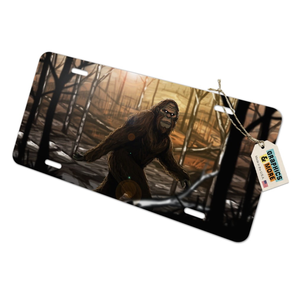 Bigfoot Sasquatch Walking in the Woods Novelty Metal Vanity Tag License ...
