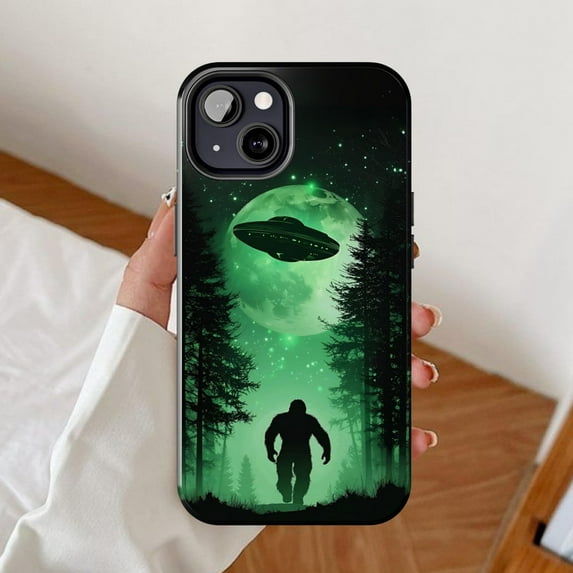 Bigfoot Sasquatch and UFO Alien Forest Nature Cryptid Phone Case 11 12 ...