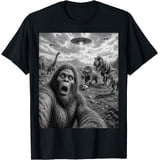 Bigfoot Selfie Dinosaurs Soccer UFO Mountain Scene T-Shirt - Walmart.com
