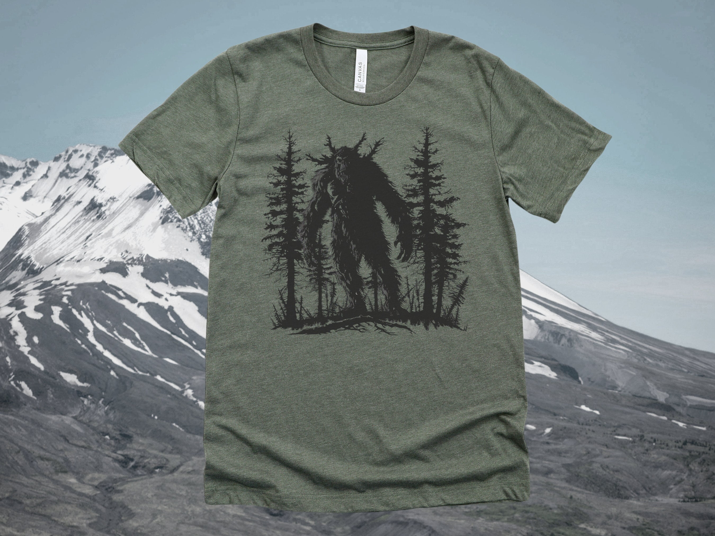 Bigfoot Shirt, Sasquatch Shirt, Hiking, Outdoor, Camping, Cryptid Shirt ...