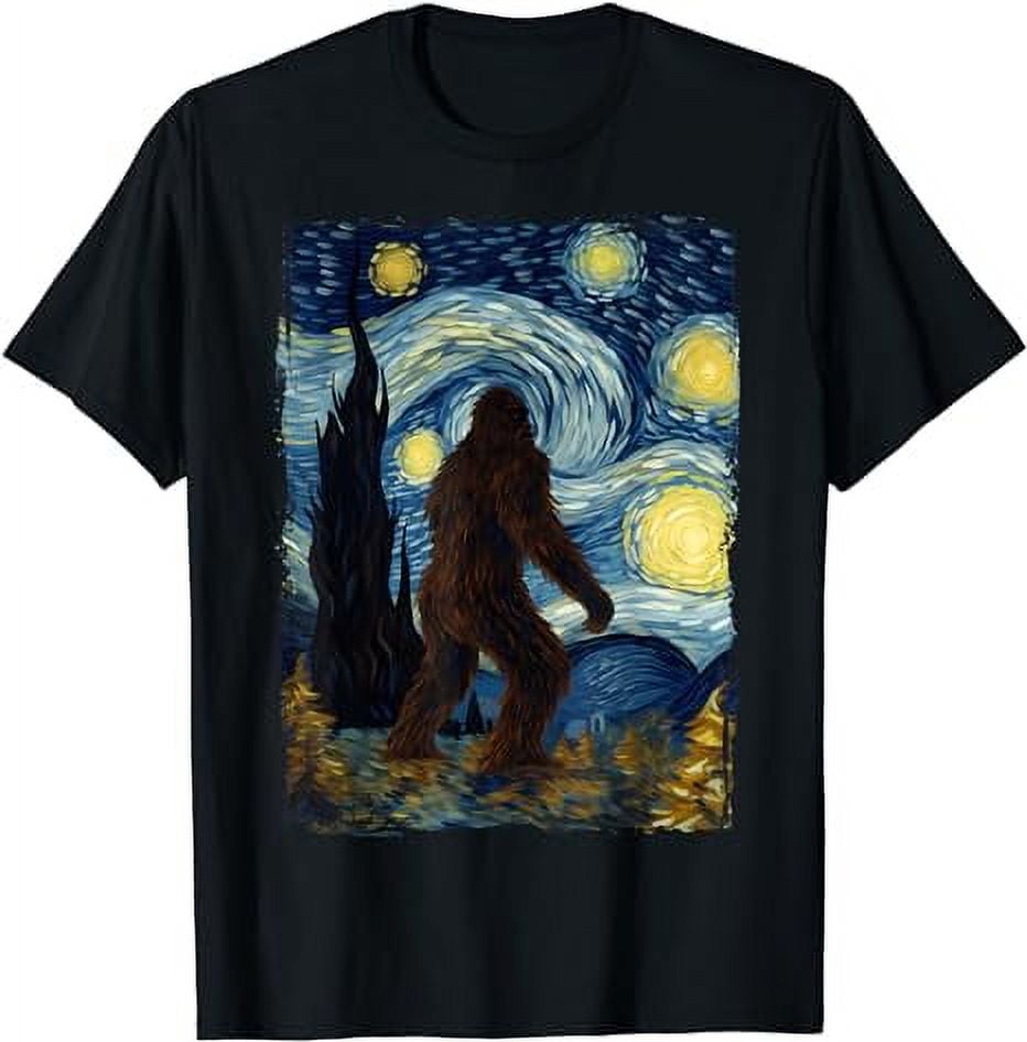 Bigfoot Shirts For Men Women - Bigfoot Starry Night Van Gogh T-Shirt ...