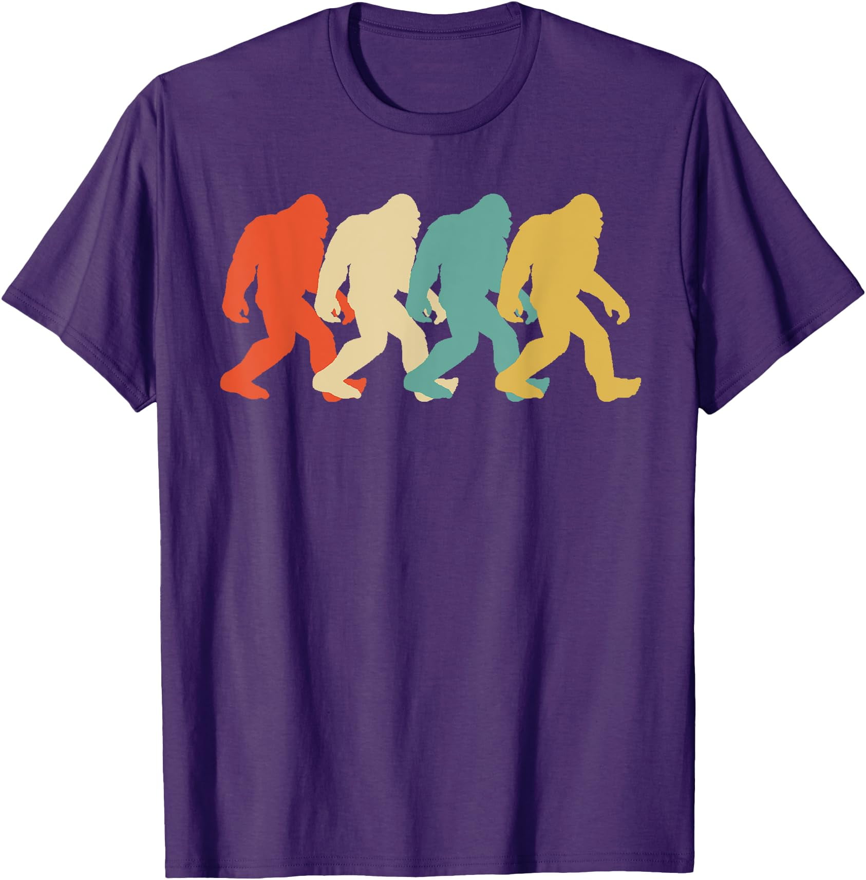 Bigfoot Silhouette Retro Pop Art Sasquatch Graphic Unisex T-Shirt for ...