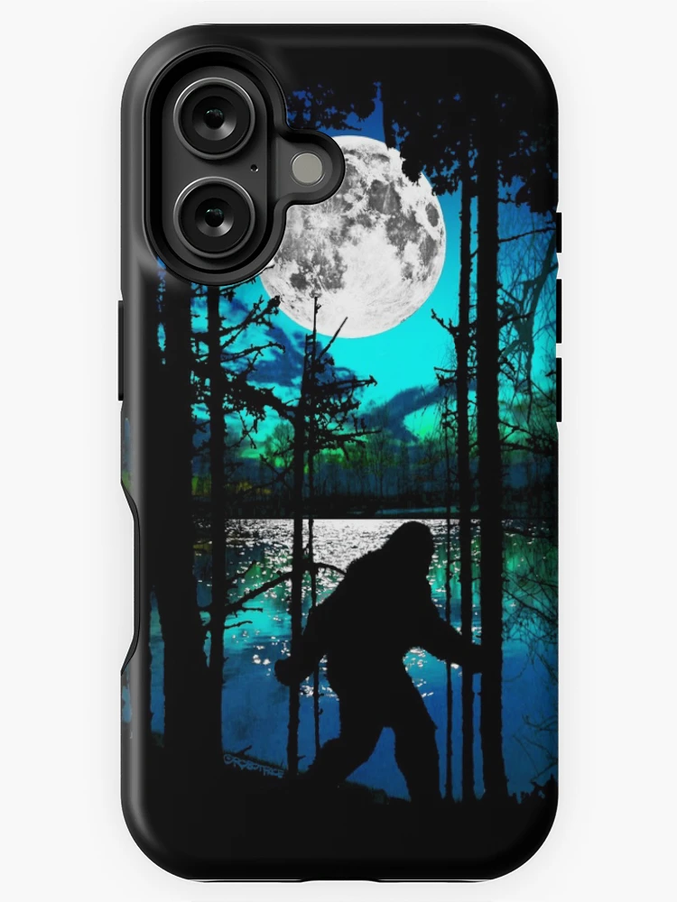 Bigfoot Silhouette in Front of a Full Moon, Sasquatch Cryptid P667 Phone Case for iPhone 11 12 ...