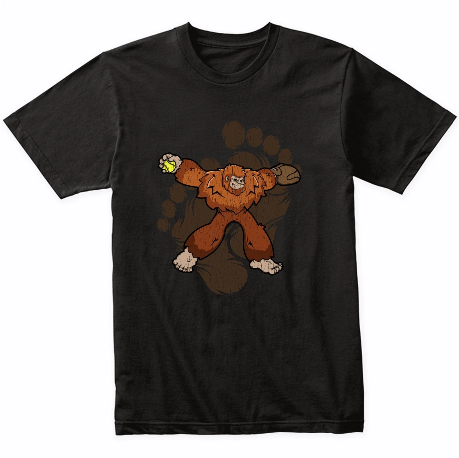 Bigfoot Softball Shirt - Sasquatch Softball Pitcher Funny T-Shirt ...