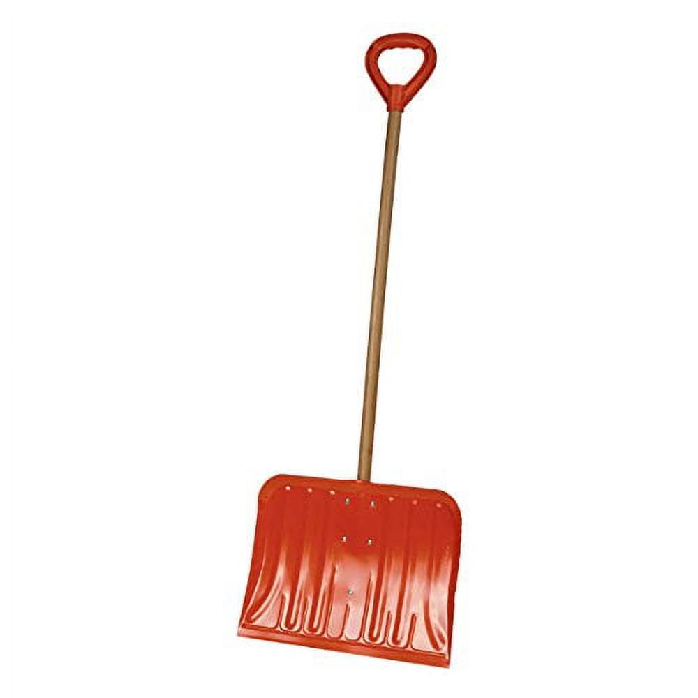 Bigfoot Steel Snow Shovel - 18" Blade - Non-Stick Coating - Wooden ...