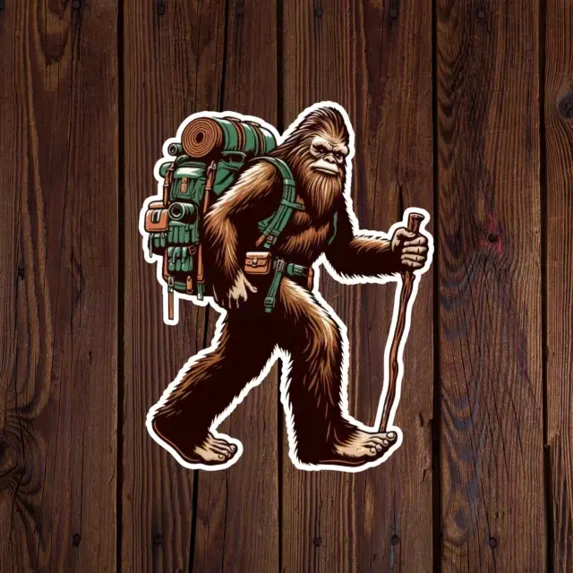 Bigfoot Sticker Yeti Sasquatch Laptop Scrapbook Cryptid Hiking Sticker ...