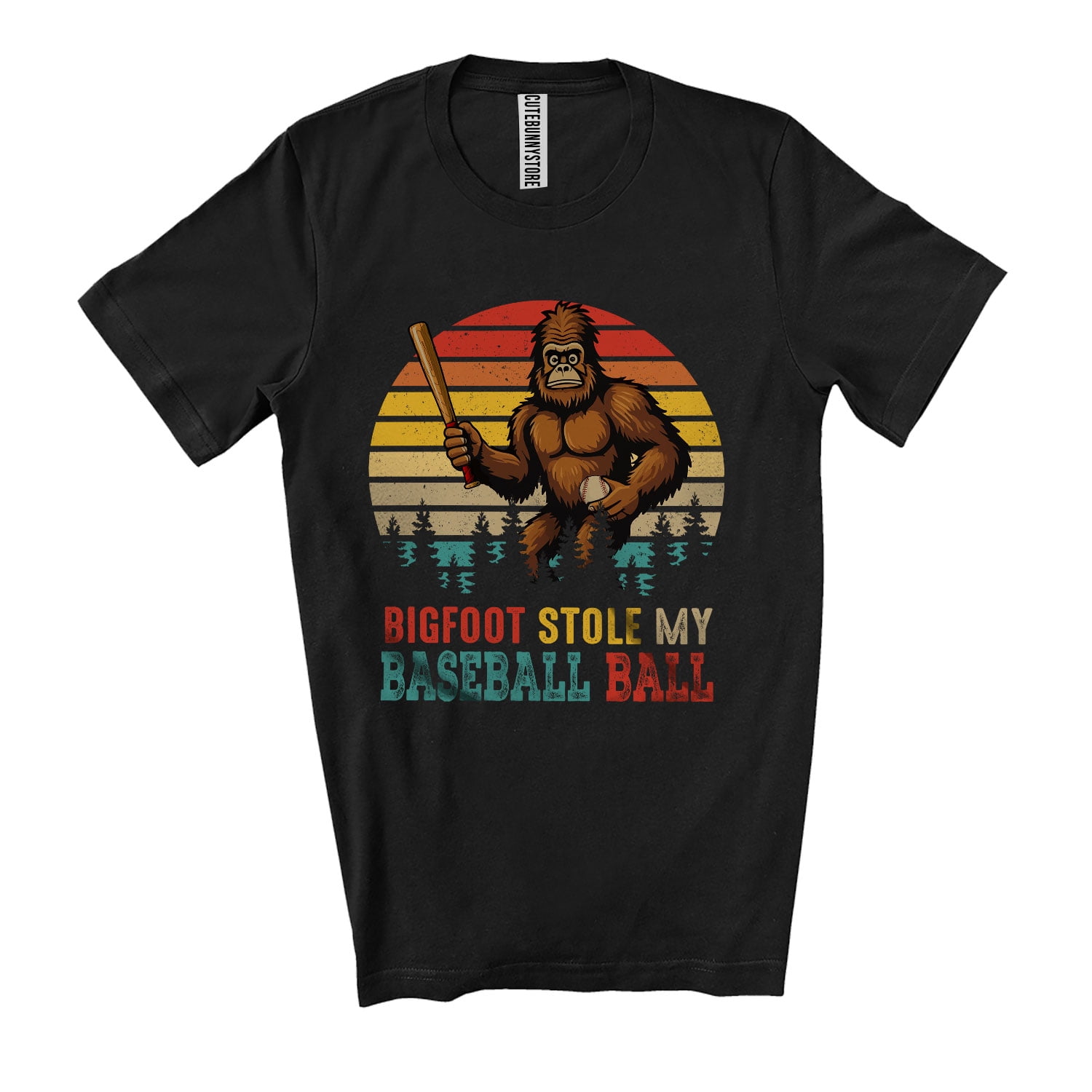 Bigfoot Stole My Baseball Ball; Humorous Vintage Retro Sasquatch ...
