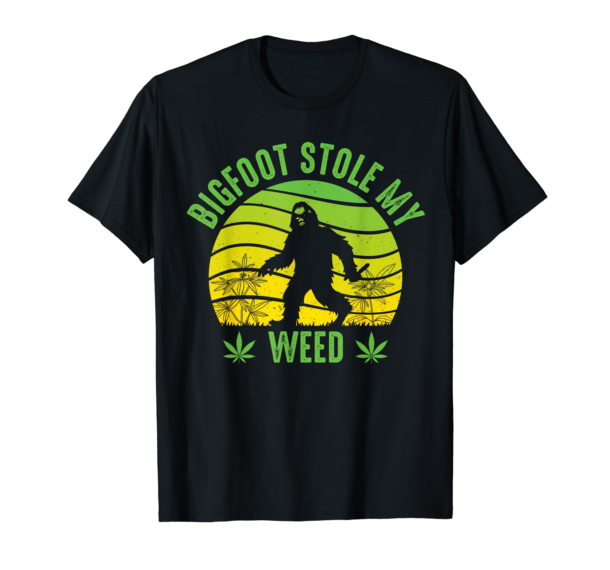 Bigfoot Stole My Weed Stoner Sasquatch Bigfoot Retro Vintage T-Shirt ...
