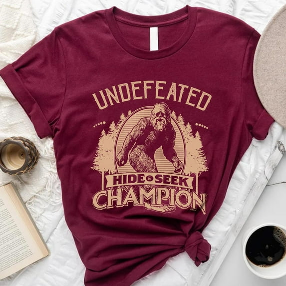 Bigfoot T-Shirt: Undefeated Hide & Seek Champion TSHIRT All Size S-5XL ...