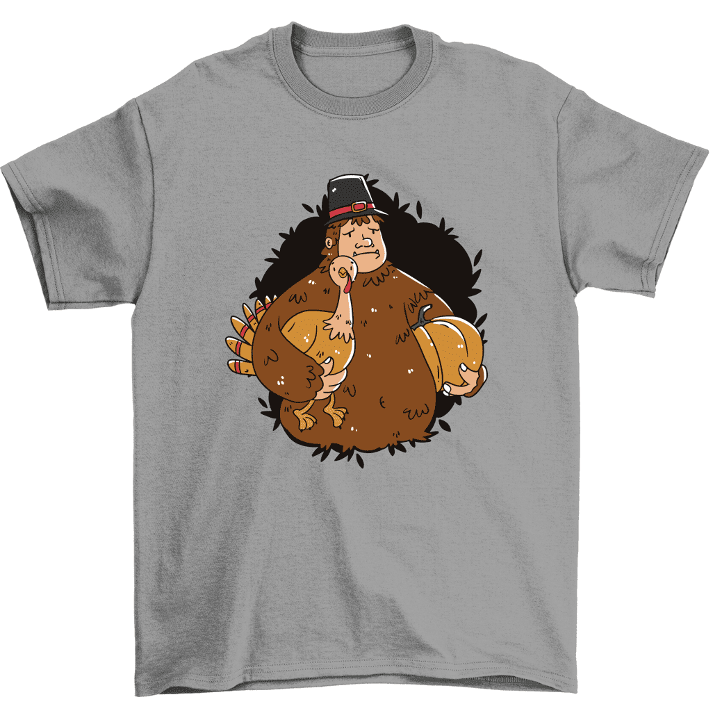 Bigfoot Thanksgiving Turkey Pumpkin Pilgrim Sasquatch T-Shirt Men Women ...
