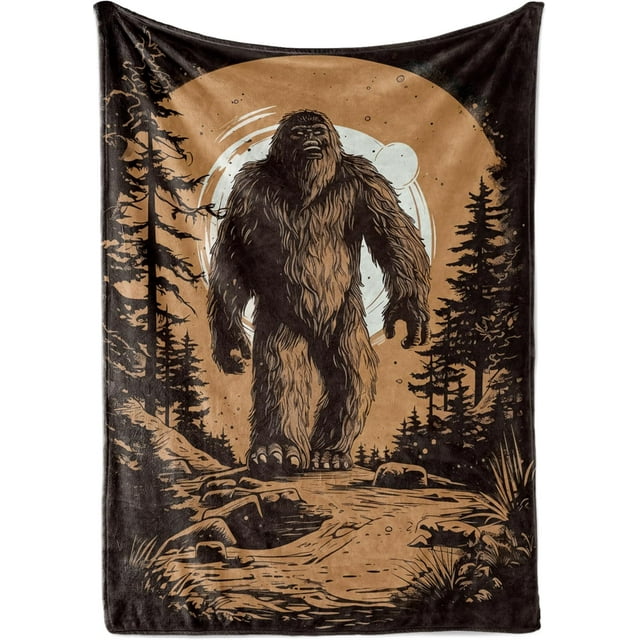 Bigfoot Throw Blankets Sasquatch Animal Blanket Gifts for Men Women Big ...