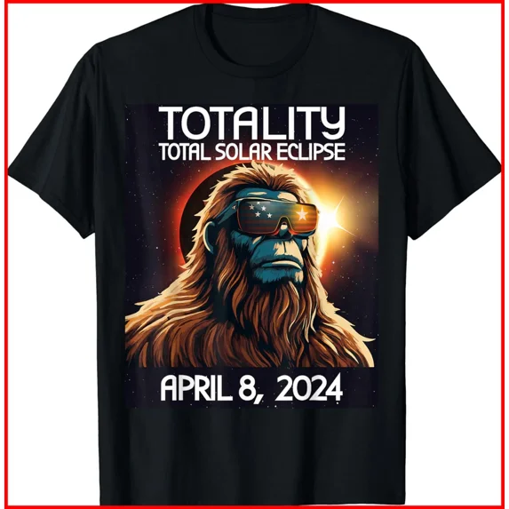 Bigfoot Totality Total Solar Eclipse April 8 2024 Retro Eclipse Unisex ...