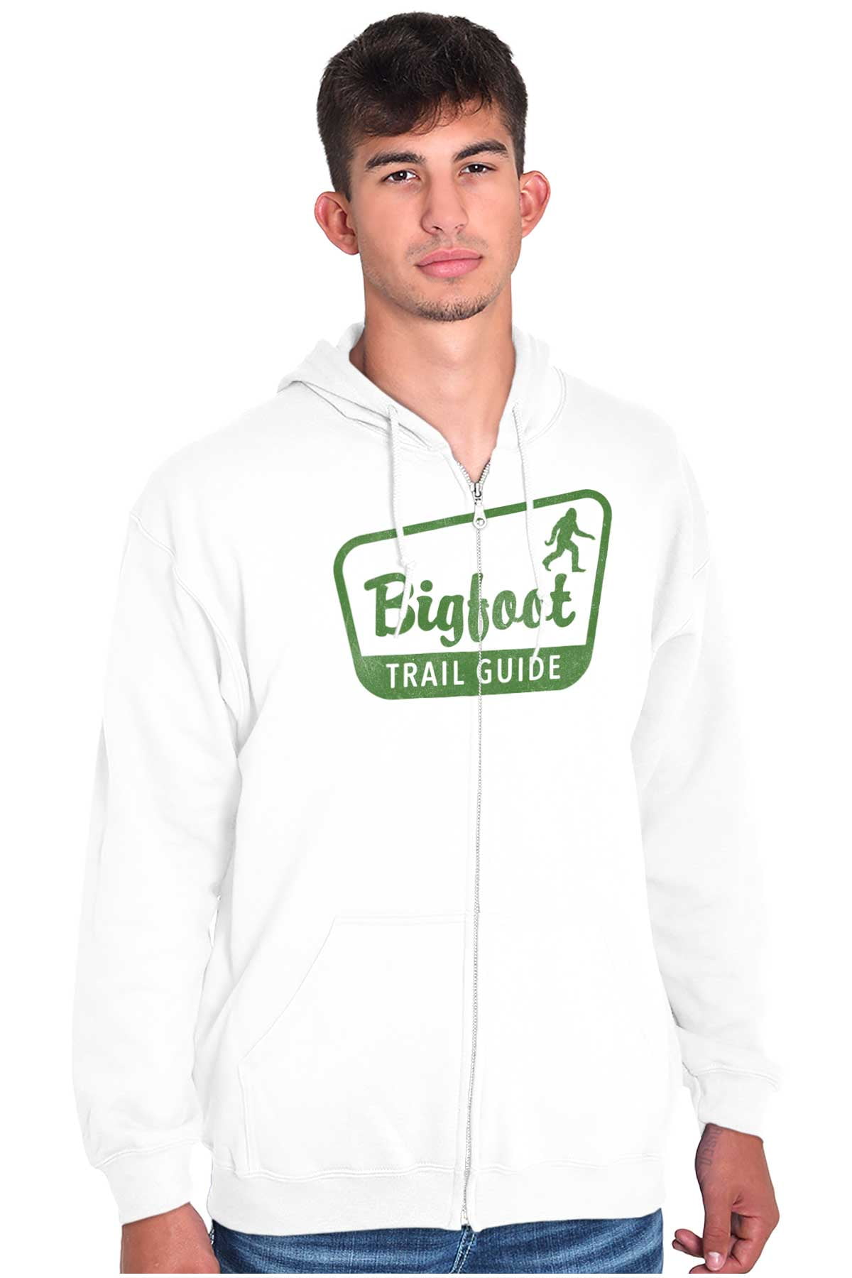 Bigfoot Trail Guide Sasquatch Unisex Plus Size Zip Hoodie Brisco Brands ...