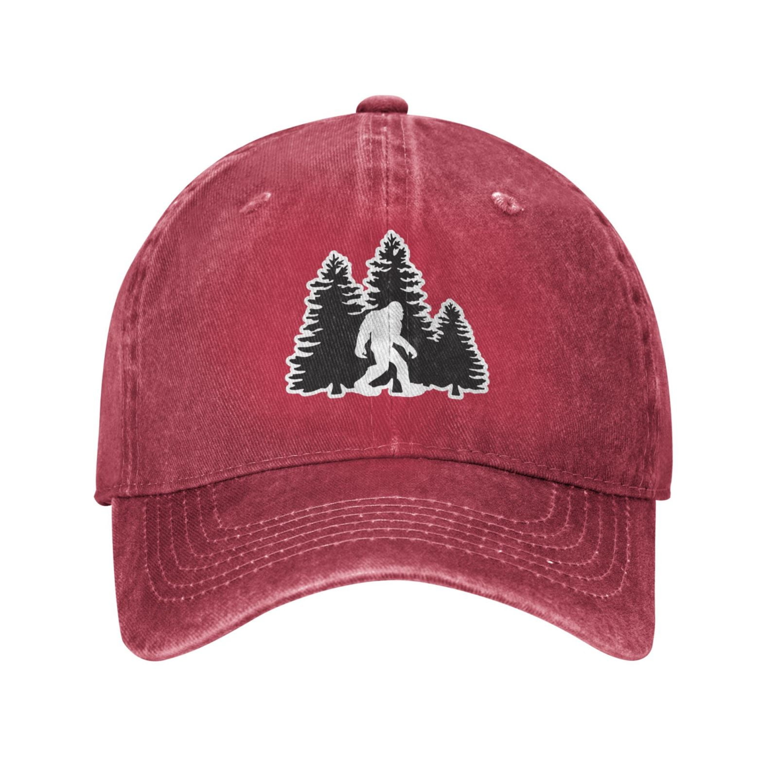 Bigfoot Trees Forest Adult Adjustable Classic Washed Casquette Cap Hat ...