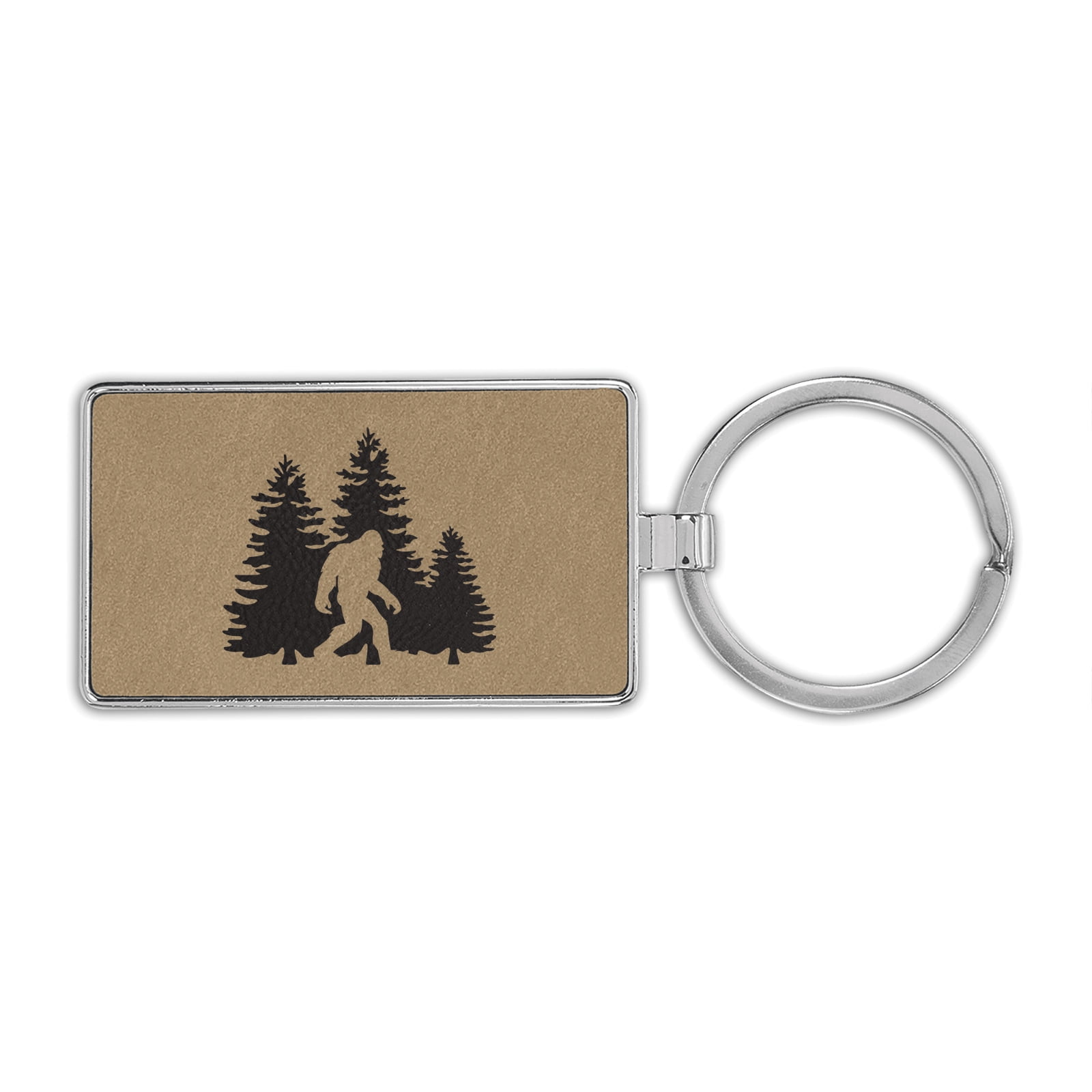 Bigfoot Trees Forest Premium Leatherette Keychain sasquatch missing ...