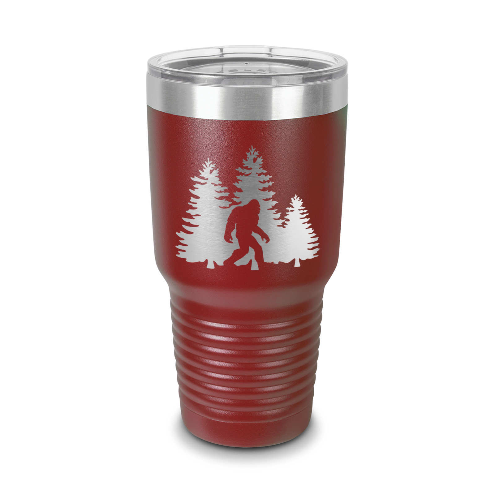 Bigfoot Trees Forest Tumbler 30 oz - Laser Engraved w/ Clear Lid ...
