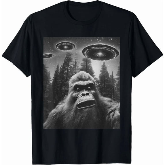 Bigfoot UFO Encounter Sasquatch Alien Abduction Cryptid Unisex T-Shirt ...
