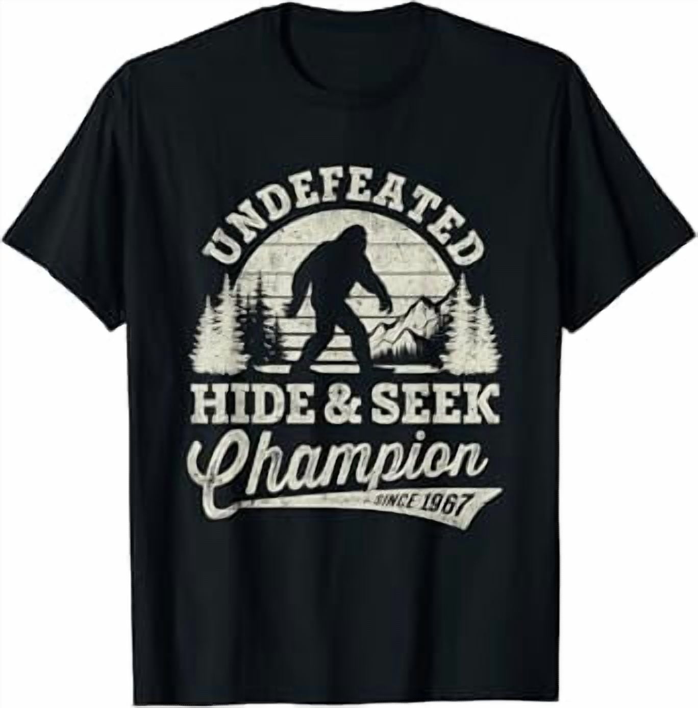 Bigfoot Undefeated Hide And Seek Champion Vintage T-Shirt - Walmart.com