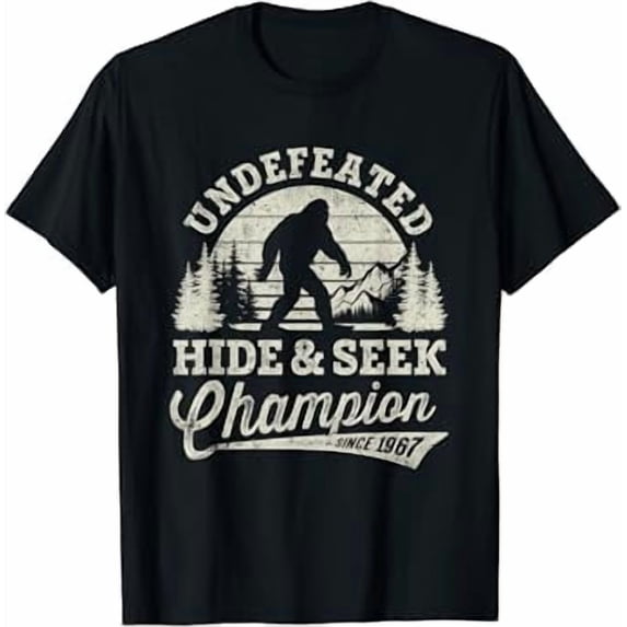 Bigfoot Undefeated Hide And Seek Champion Vintage T-Shirt - Walmart.com