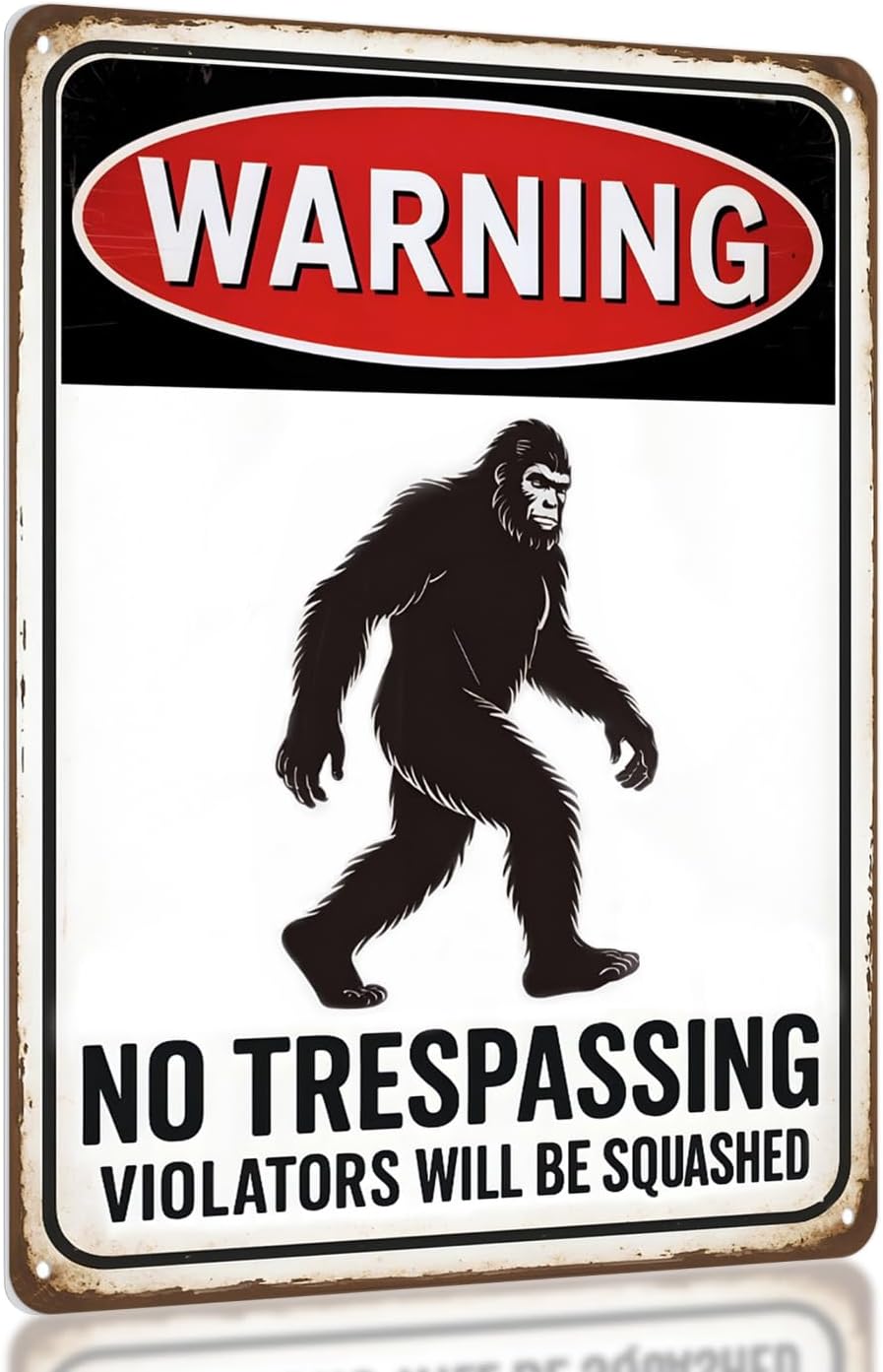Bigfoot WARNING No Trespassing Metal Sign – Sasquatch Decor Outdoor ...