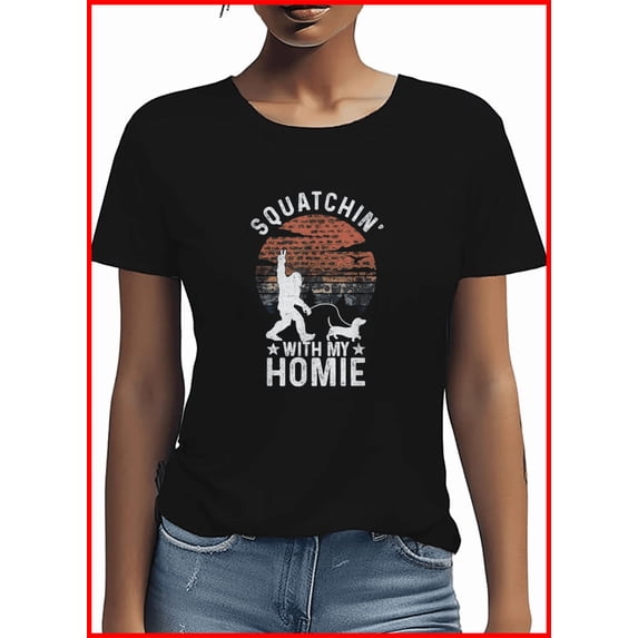 Bigfoot Walking Dachshund Tee Sasquatch Wiener Dog Lover Graphic Unisex ...