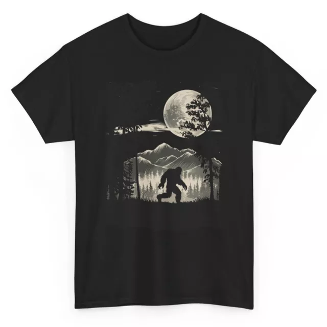 Bigfoot Walking In The Forest T-Shirt - Artistic Sasquatch Moon Night ...