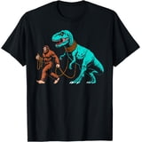 Bigfoot Walking The Dinosaur Sasquatch Walk T Rex Kids Boys T-Shirt ...