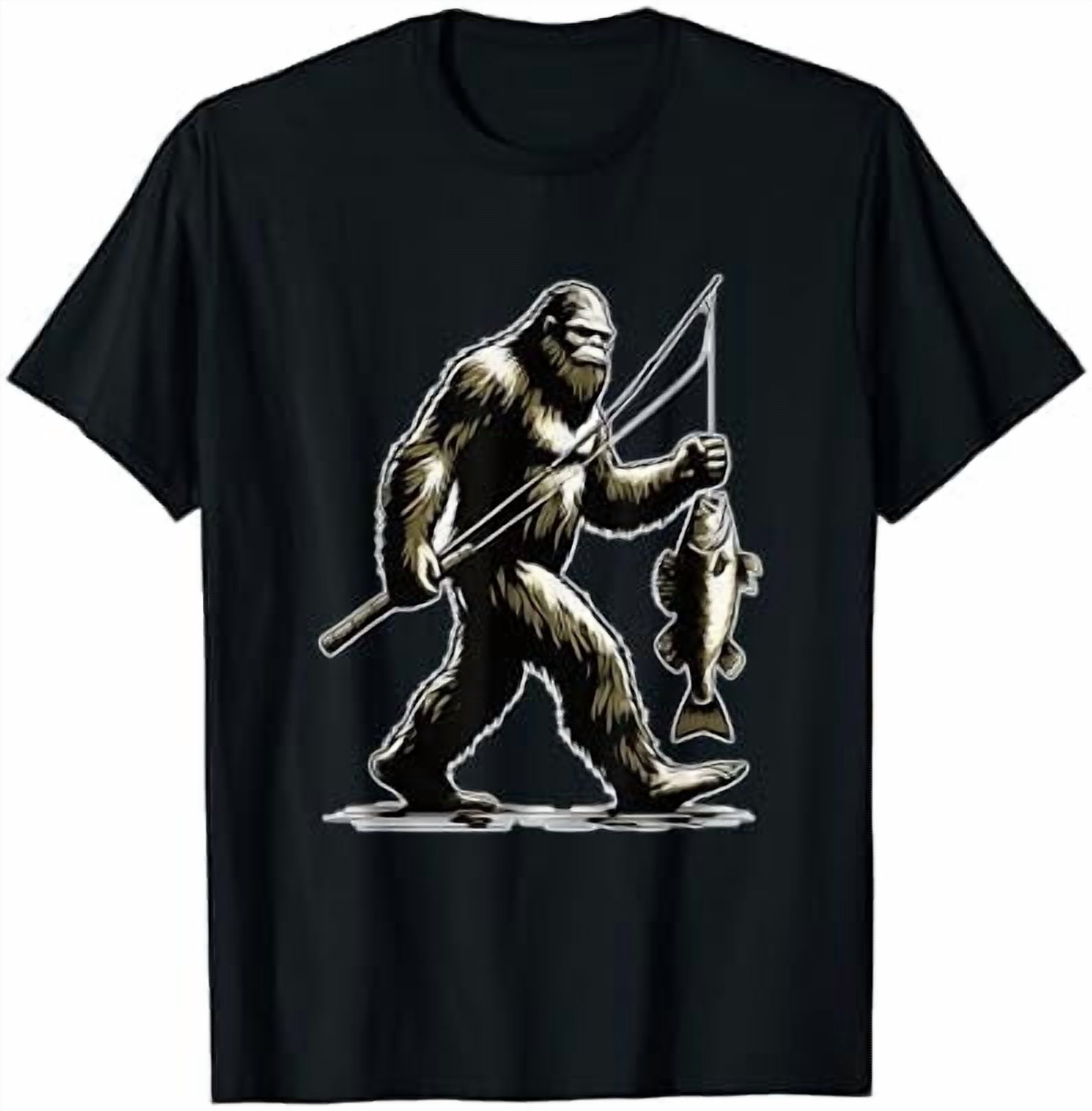 Bigfoot Walleye Hunting Angler Sasquatch Walleye Fishing T-Shirt ...