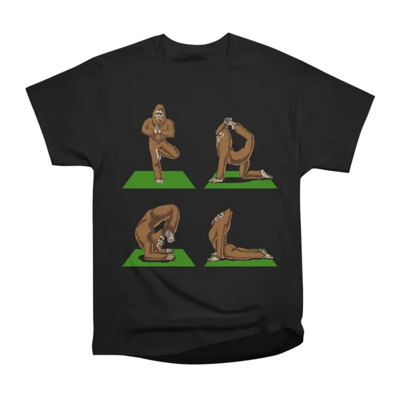 Bigfoot Yoga T-Shirt Tee Gift For Him Merch For Her Apparel For Friend ...