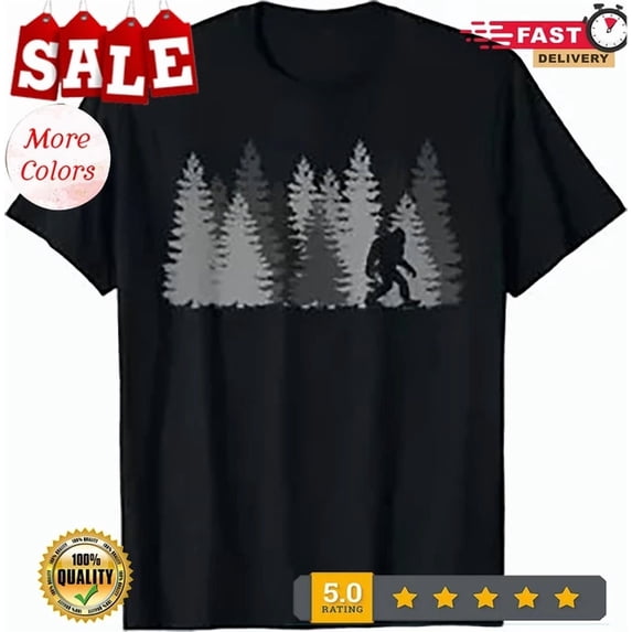 Bigfoot in The Forest Sasquatch Yeti T-Shirt - Walmart.com
