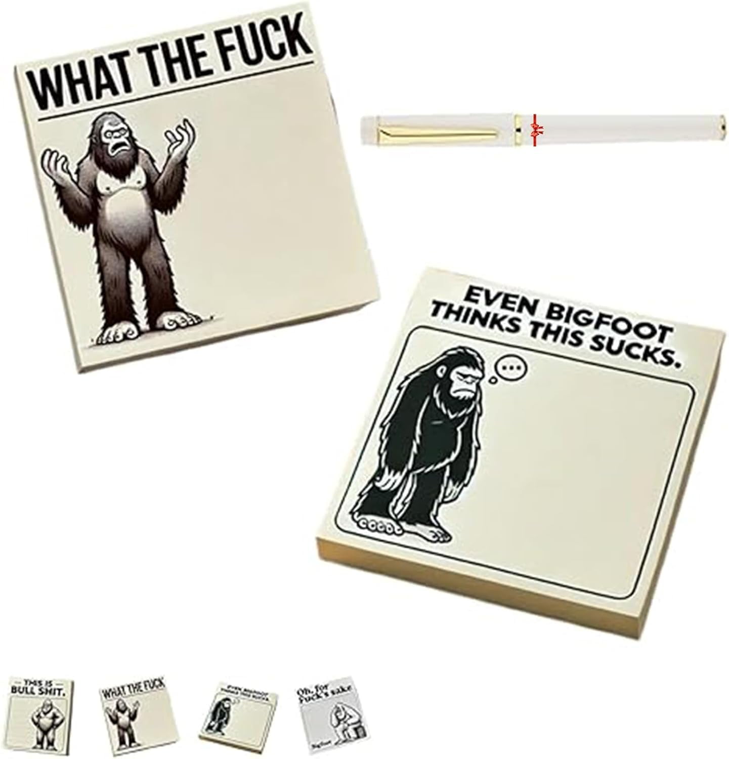 Bigfoot's Brutal Sticky Notes, Funny Bigfoot Sticky Notes for When ...