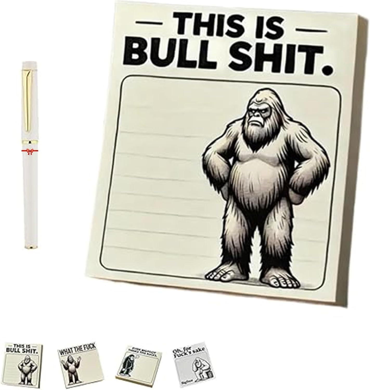 Bigfoot's Brutal Sticky Notes, Funny Bigfoot Sticky Notes for When ...