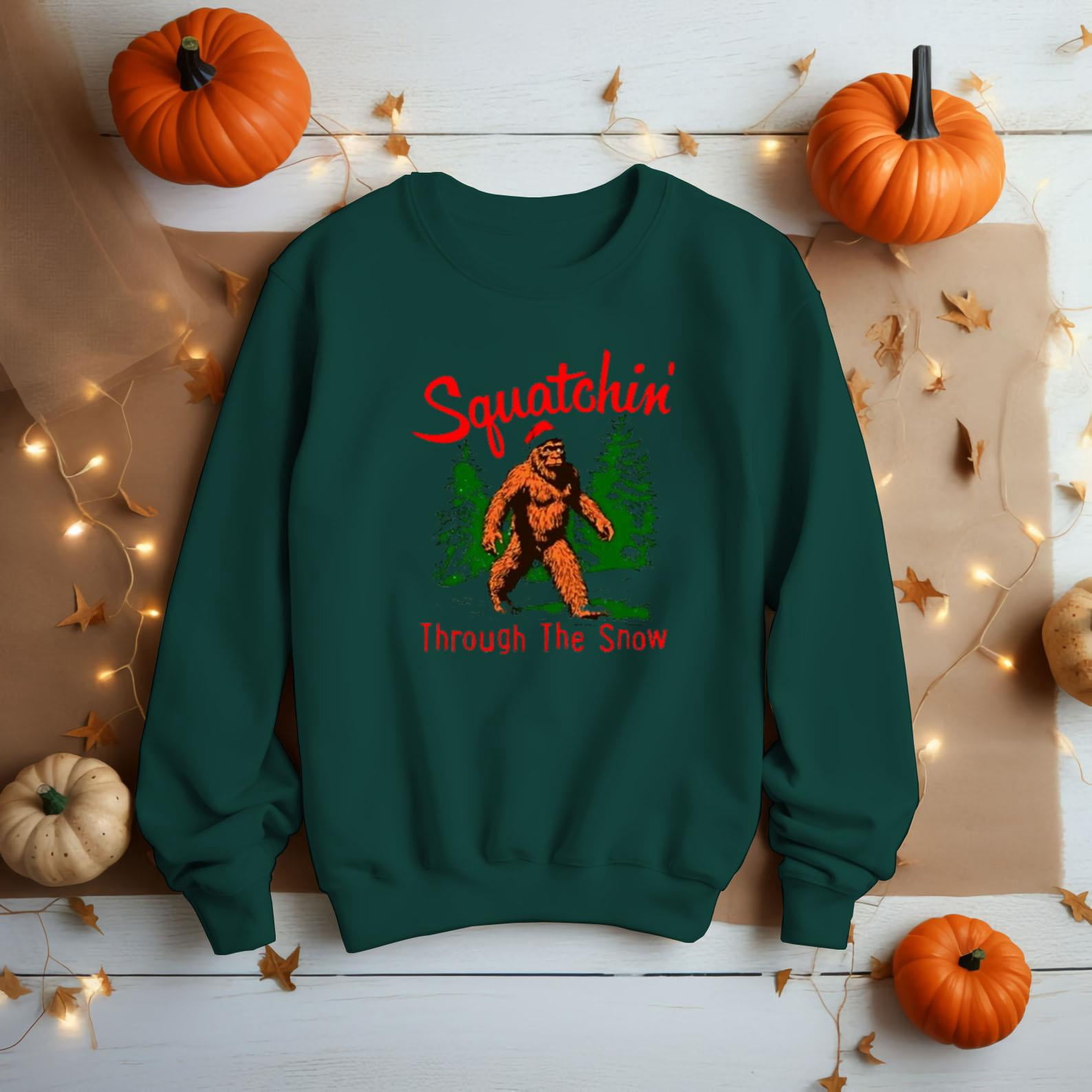 Bigfoot squatchin through the snow Christmas 2024 shirt-removebg ...