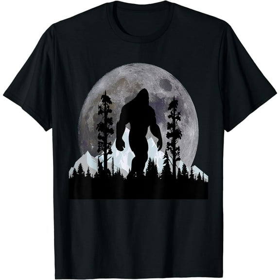 Bigfoot Night Stroll! Cool Full Moon & Trees Sasquatch T-Shirt Tee ...