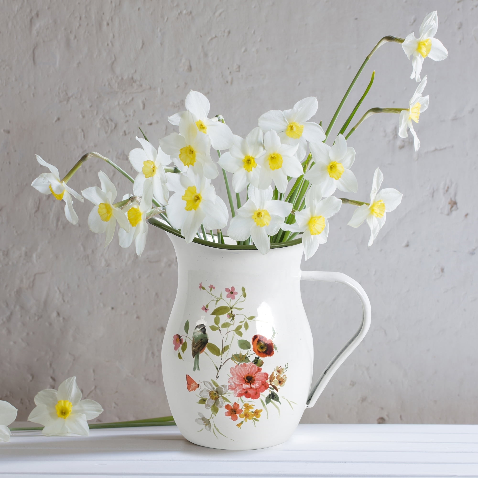 Bigfortune Metal Flower Vase, French Country Farmhouse Vases with ...