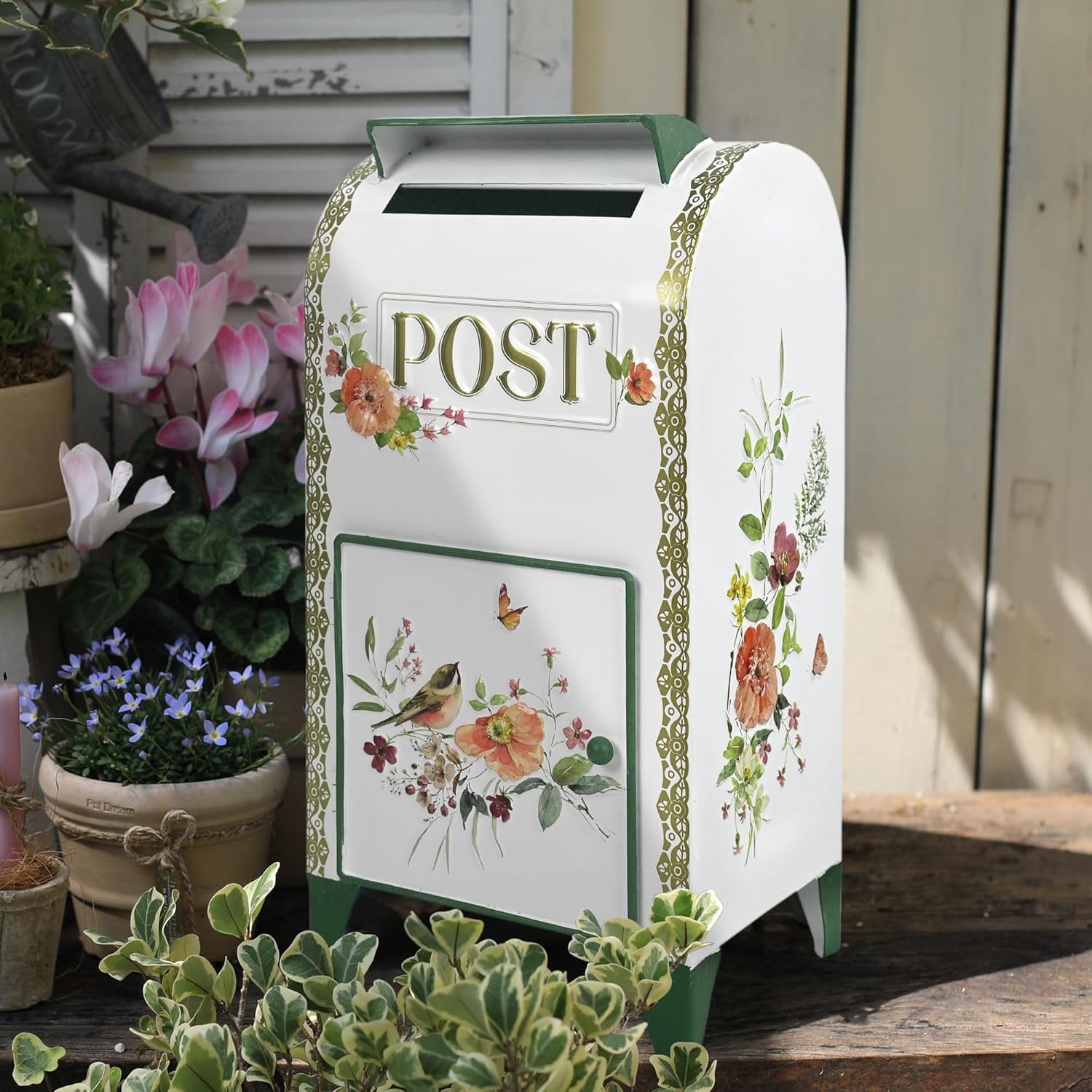 Bigfortune Metal Post Box Mailboxes Card Box for Wedding Gift for Her ...