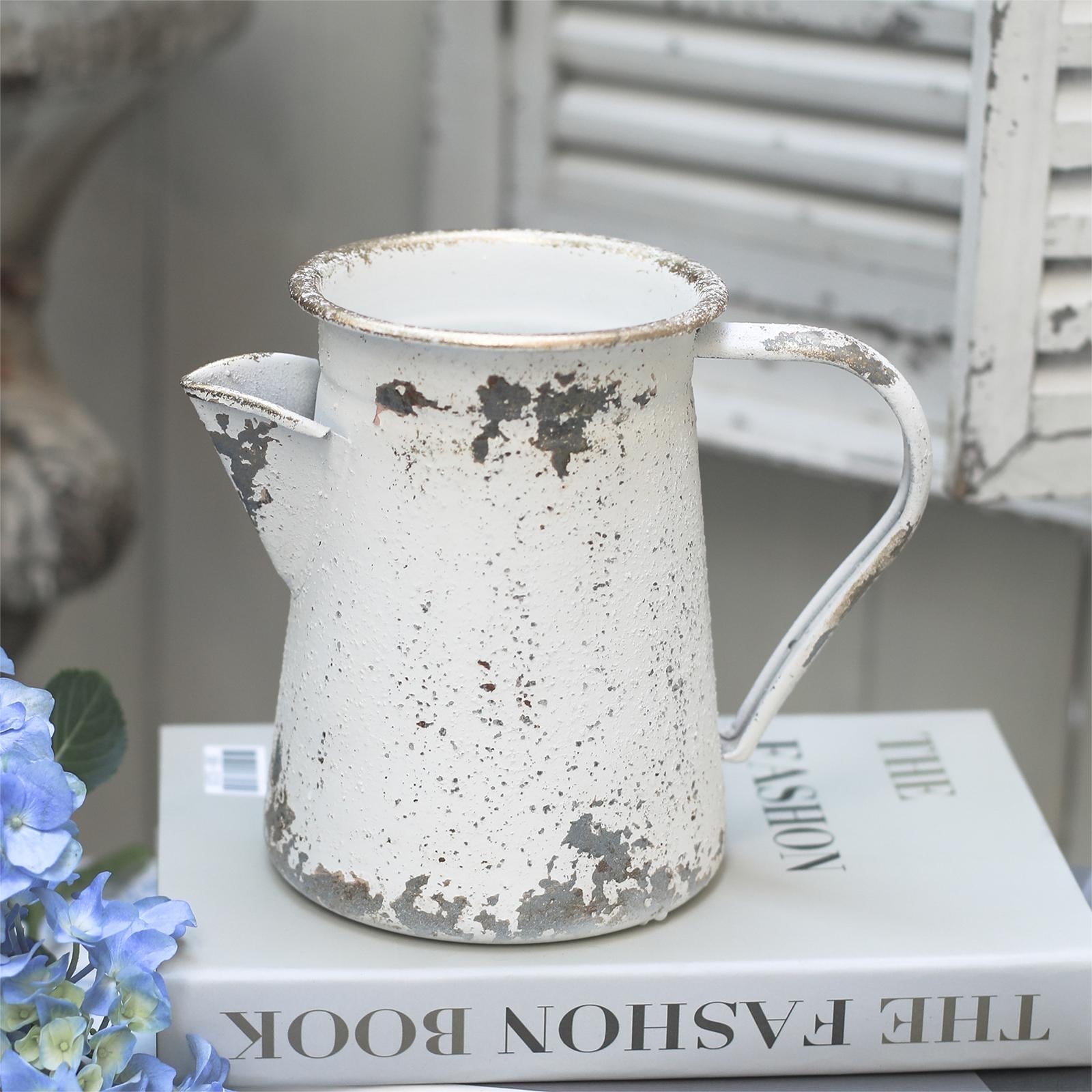Bigfortune Vinatge Flower Vase for Table Decor,Rustic Metal Pitcher ...