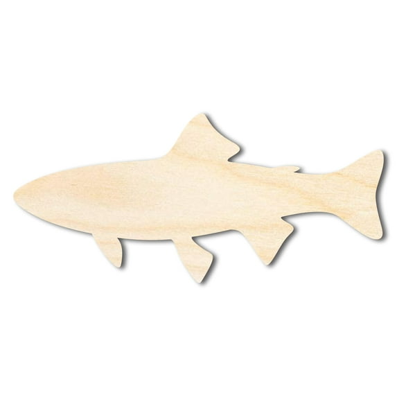 Bigger Better | Unfinished Wood Trout Fish Shape | DIY Craft Cutout 18 ...