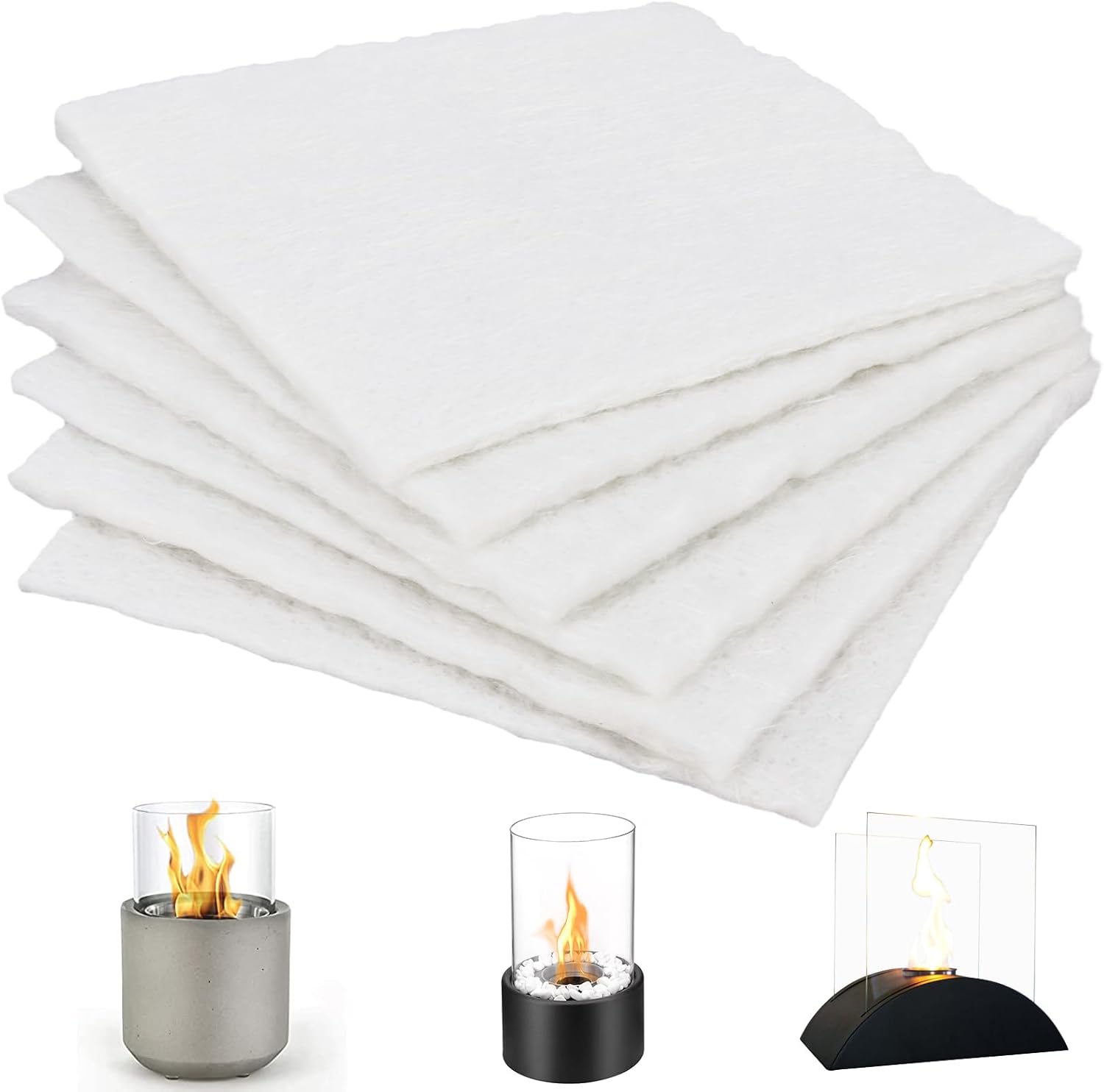 Bigger and Thicker Tabletop Fire Pit Ceramic Wool Wick 6 Pack, Wool ...