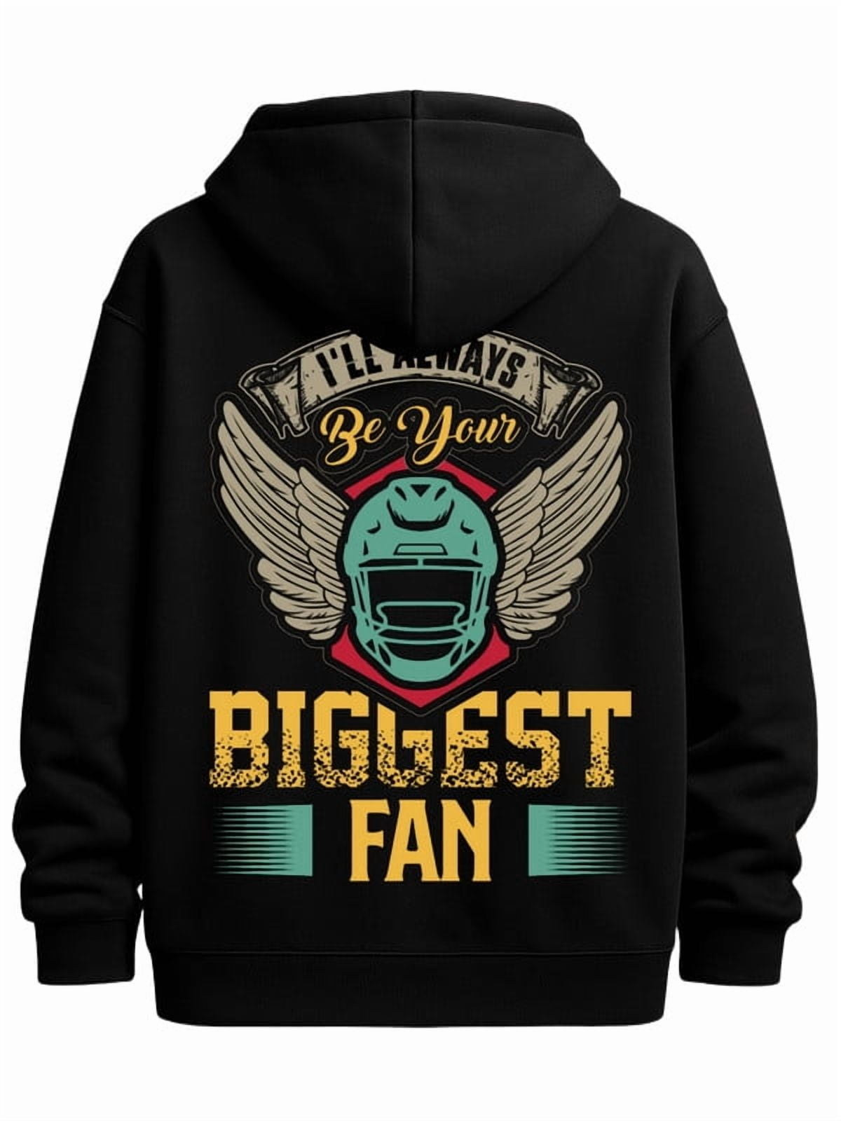 Biggest Fan sweatshirt men polyester black Casual Sporty Style Casual ...
