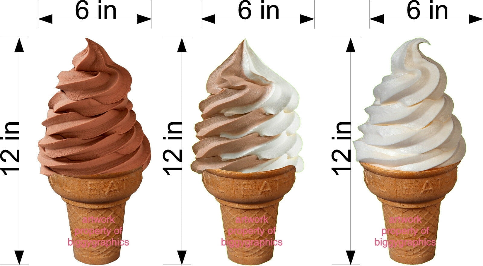 BiggieGraphics VANILLA CHOCOLATE CONE Wall Decals and Stickers ...