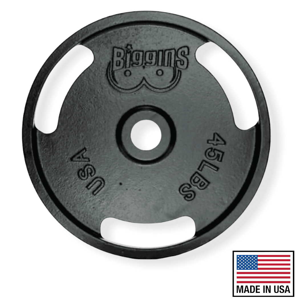 Biggins Iron Olympic Cast Iron Weight Plates, Single, 45 lb. - Walmart.com