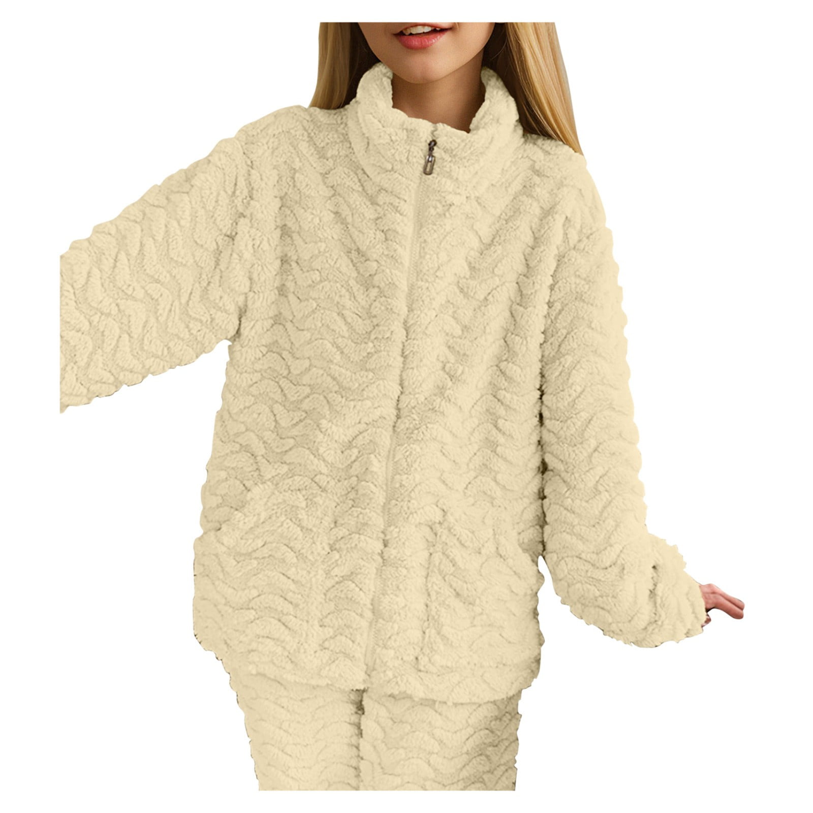 Biggon Women Fleece In Coral Winter Warm Flannel Pyjamas Sets 2 Pieces ...