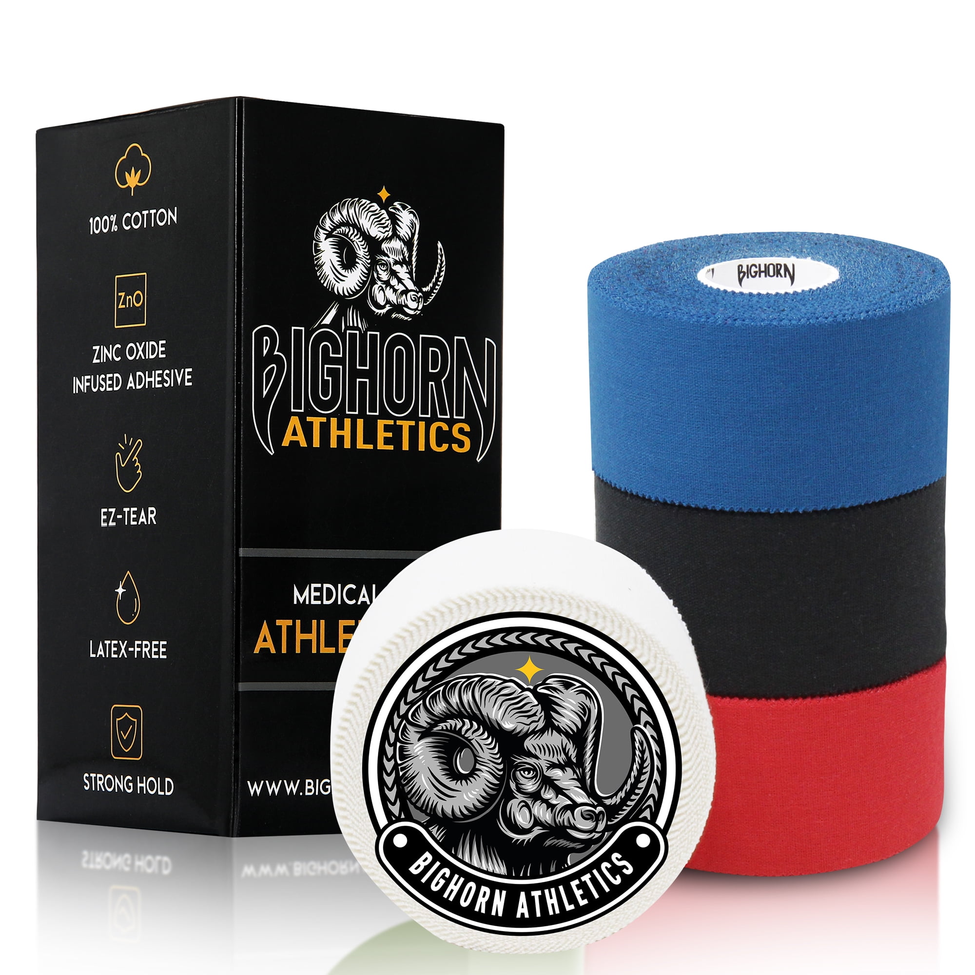 Bighorn Athletics EZ-Tear Athletic & Medical Sports Tape, 1.5-Inch x 45 ...