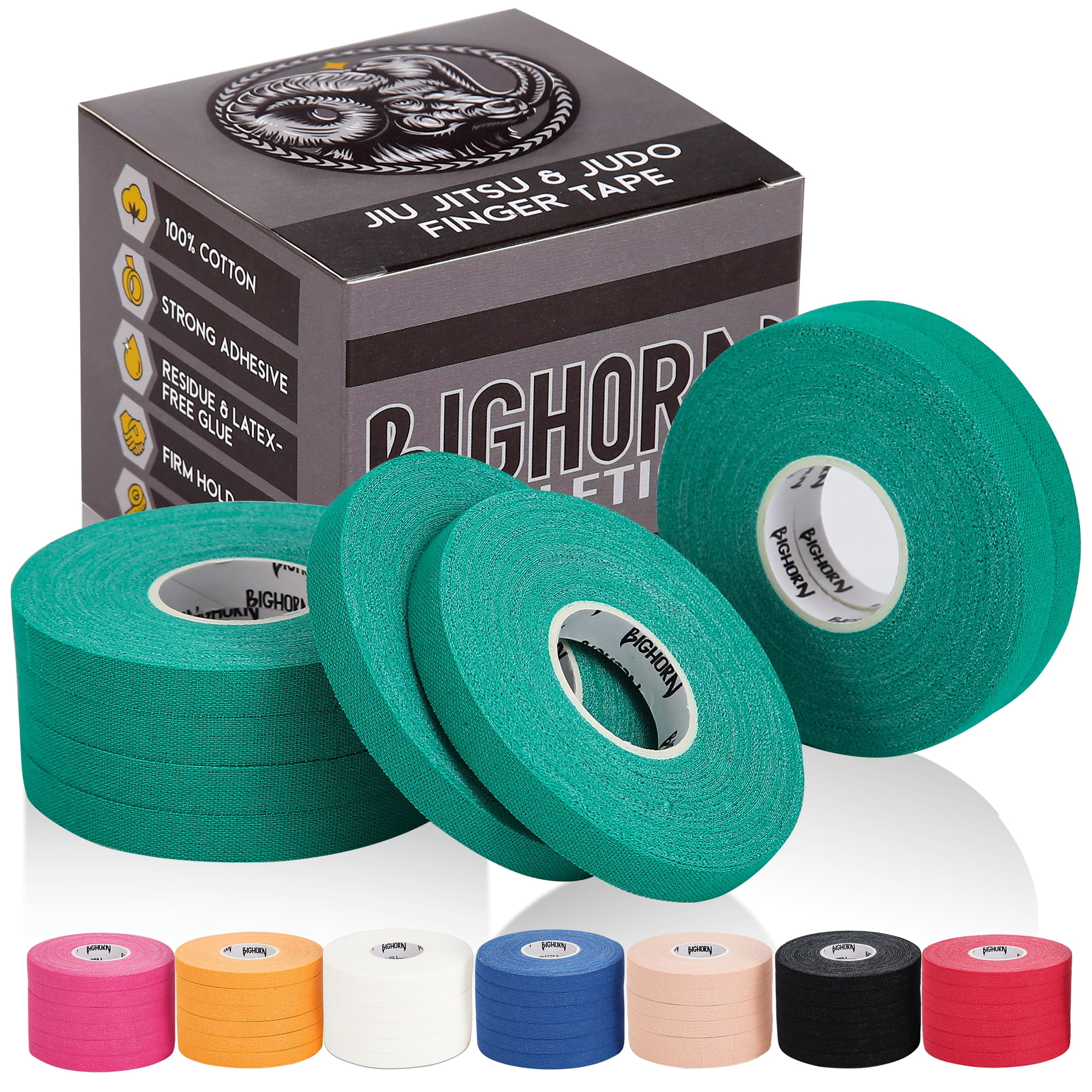 Bighorn Athletics Jiu-Jitsu Finger Tape, 0.3-Inch x 45-feet, 8-Rolls ...