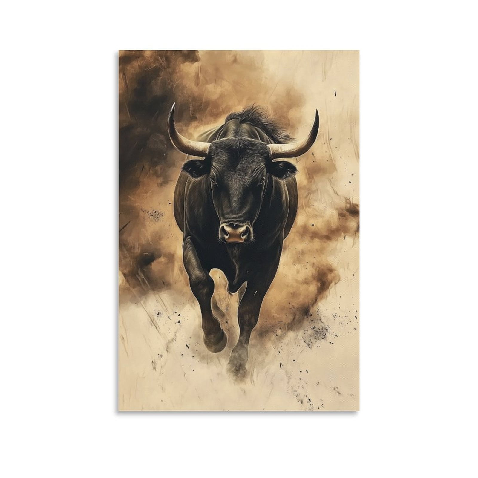 Bighorn Bull Painting On Canvas Wall Art Poster Scroll Picture Print ...