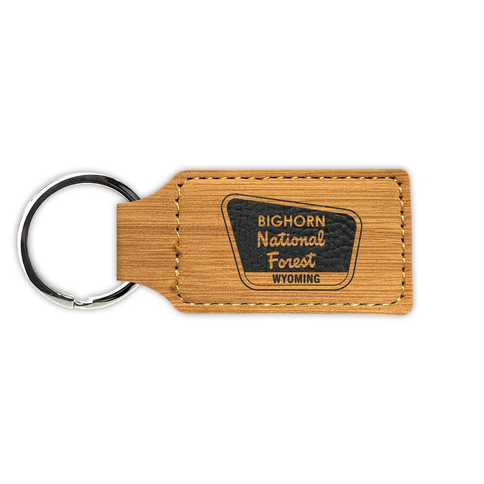 Bighorn National Forest Keychain Leatherette Rectangle - Laser Engraved ...