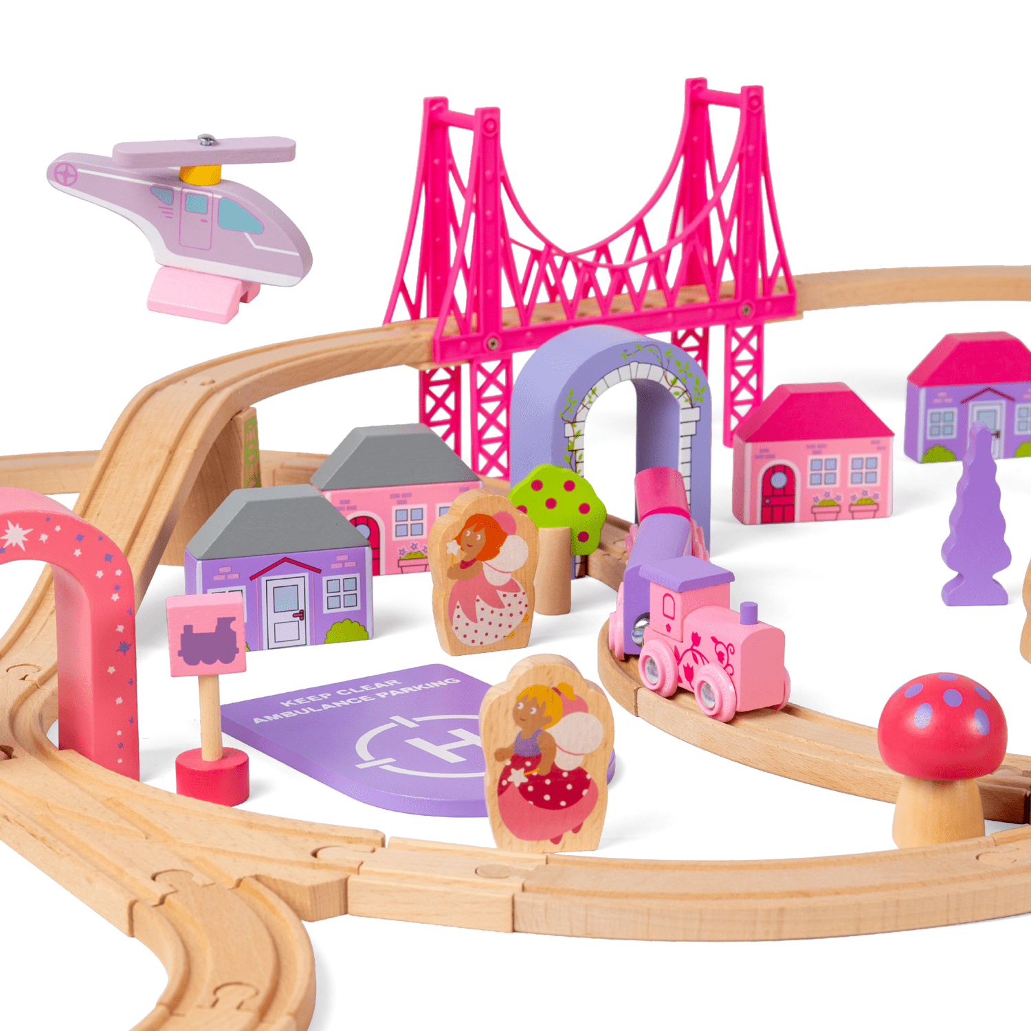 Bigjigs Toys - Fairy Town Train Set - Walmart.com